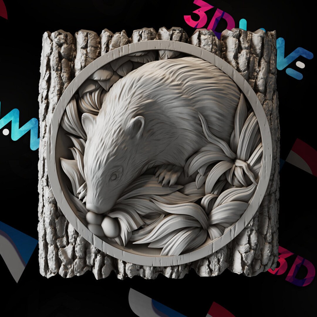 Badger 3d Stl | 3d Model | STL | CNC Files | Wall Decor | Wood Art ...