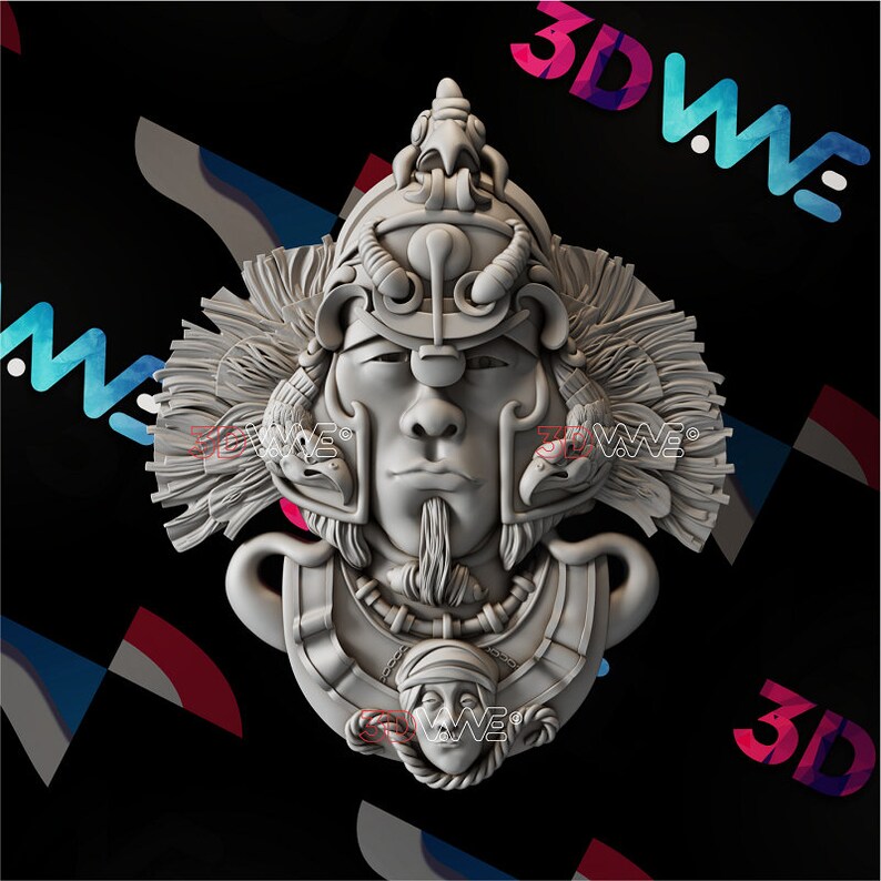 Aztec Warrior 3d Model STL CNC Files Wall Decor Wood Art Home Decor DIY ...