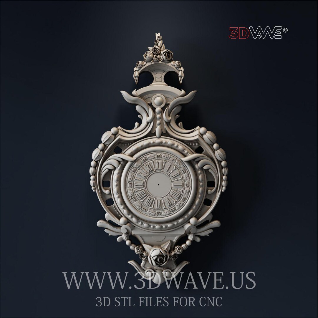 3D Wall Clock STL File: CNC Carving Template (digital Download) - Etsy