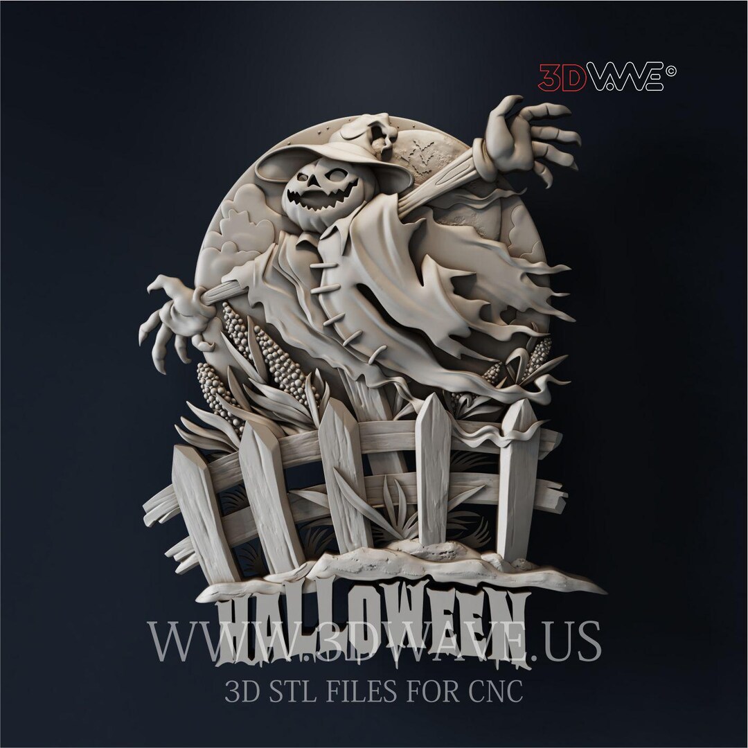 Halloween Scarecrow 3D STL File: CNC Carving Template (digital Download ...