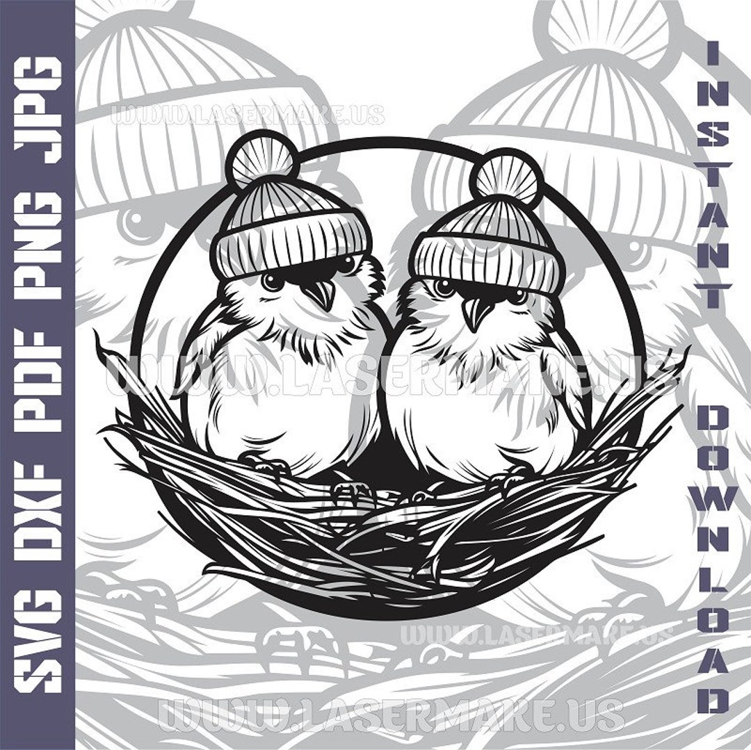 Birds in Nest SVG File | Cut File for Cricut | Printable Png| SVG Dxf ...