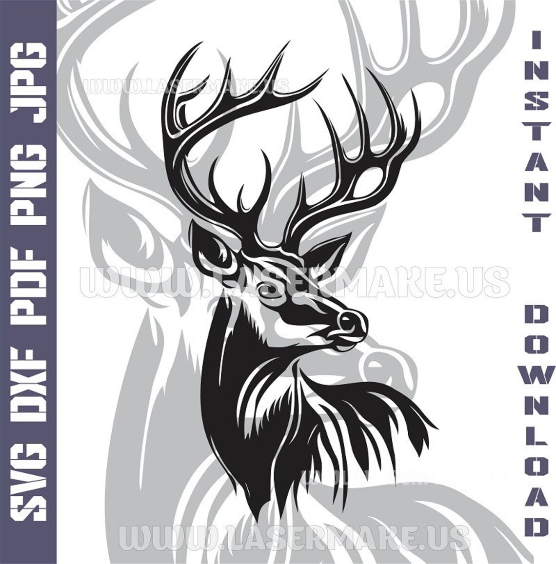 Deer SVG File | Cut File for Cricut | Printable Png| SVG Dxf Cut Files ...