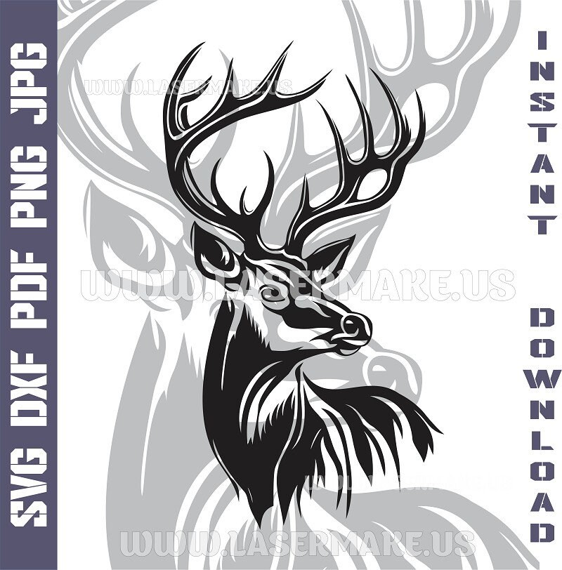 Deer SVG File Cut File for Cricut Printable Png SVG Dxf Cut Files Laser ...