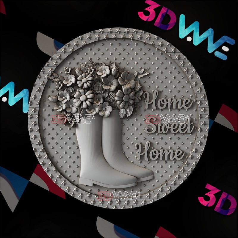 Home Welcome Sign | Boots | Ranch | 3d Model | STL | CNC Files | Wall ...