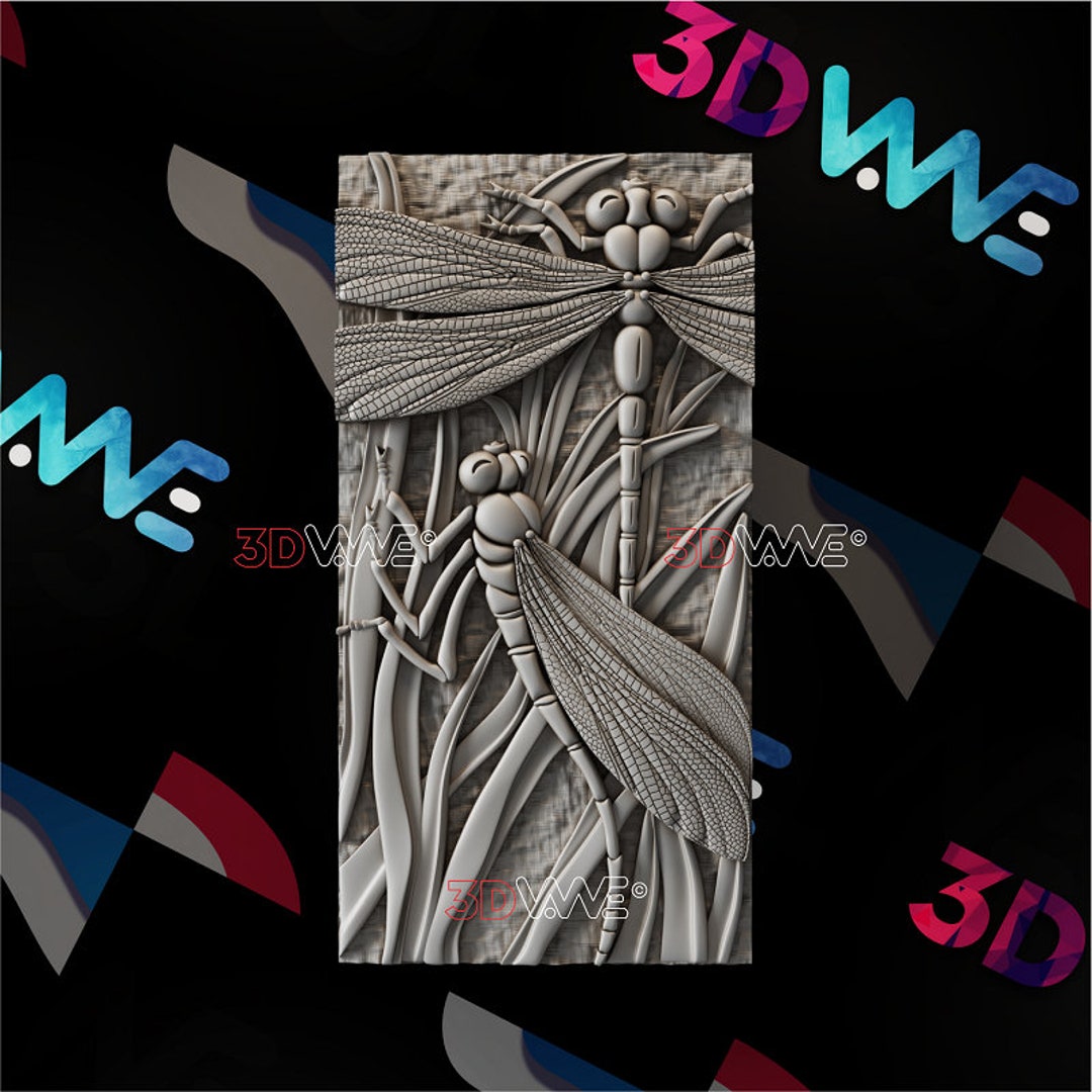 Dragonflies | Insects | 3d Model | STL | CNC Files | Wall Decor | Wood ...