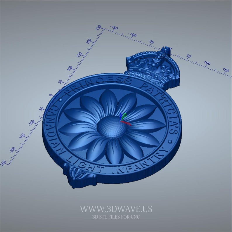 PPCLI Badge - 3D Model for CNC | Princess Patricia's Canadian Light ...
