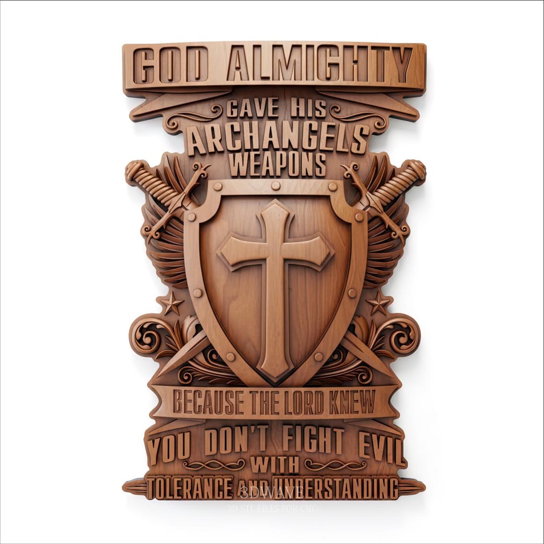 Armor of God Shield Art | Crusader & Military Faith Decor, CNC STL File ...