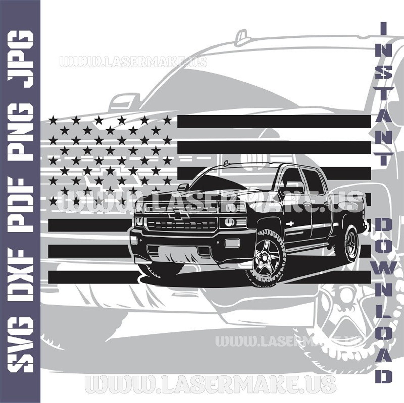 Chevrolet Silverado SVG File Cut File for Cricut Printable Png SVG Dxf ...