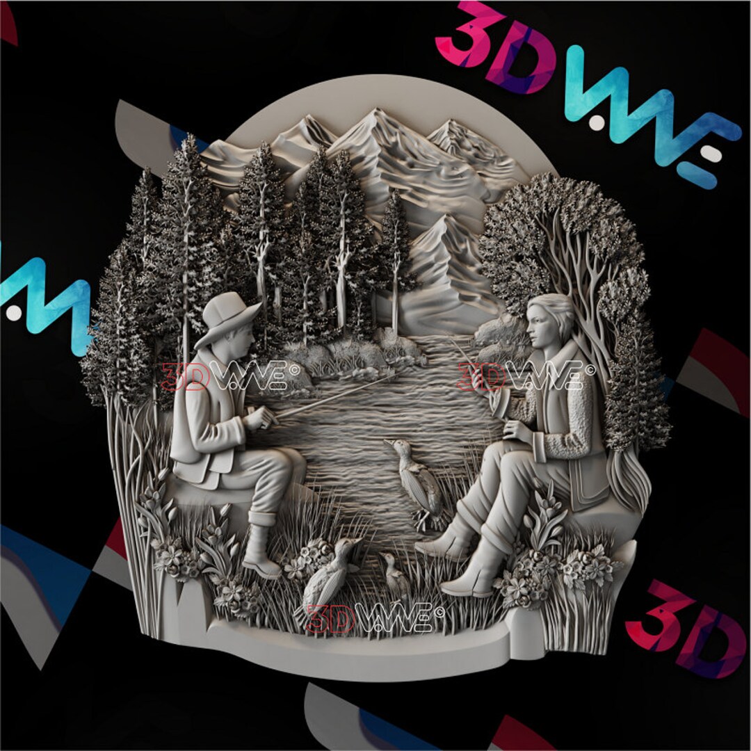 Fisherman | Fishing | 3d Model | STL | CNC Files | Wall Decor | Wood ...