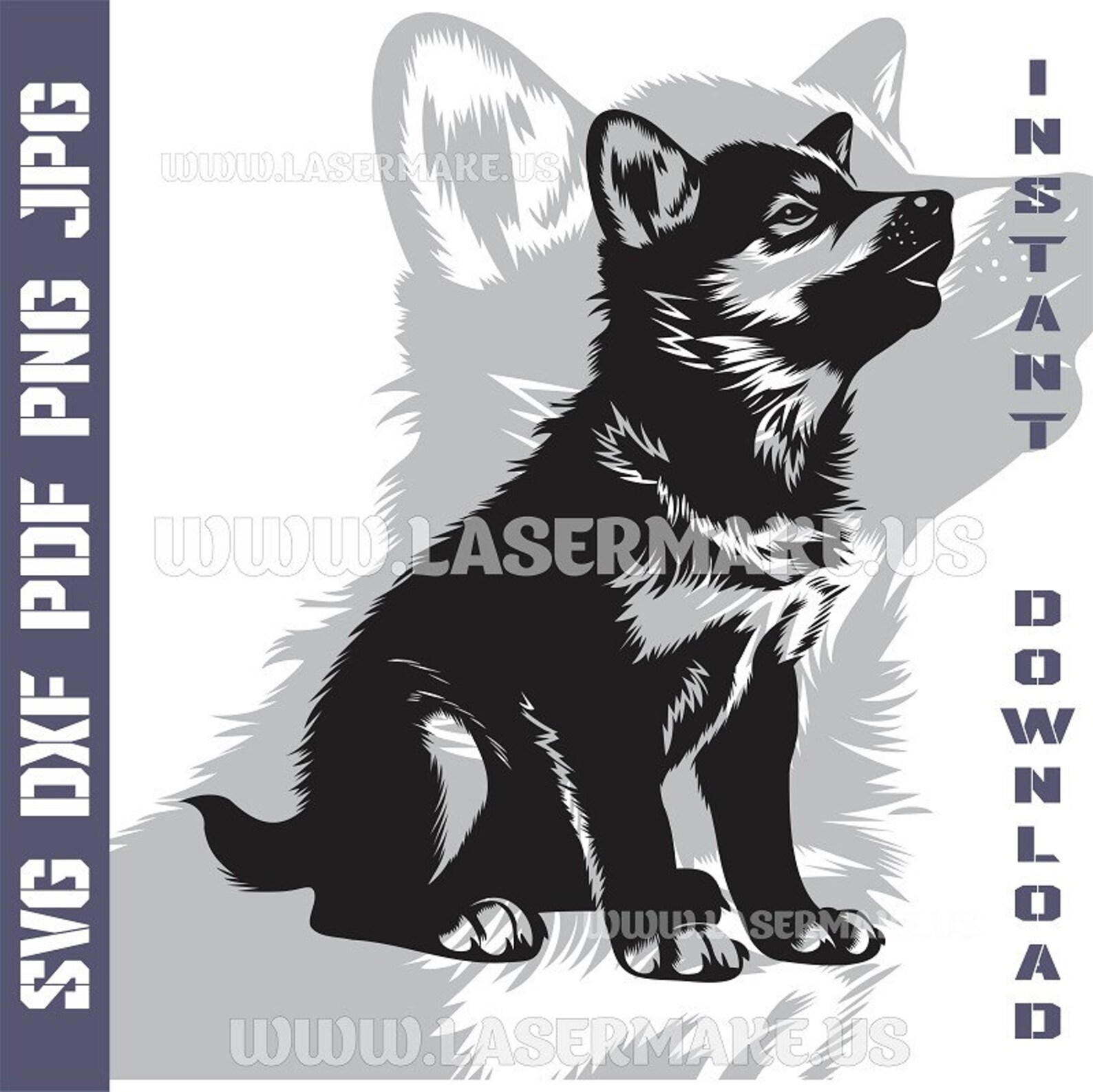 Wolf Puppy SVG File Cut File for Cricut Printable Png SVG Dxf Cut Files ...