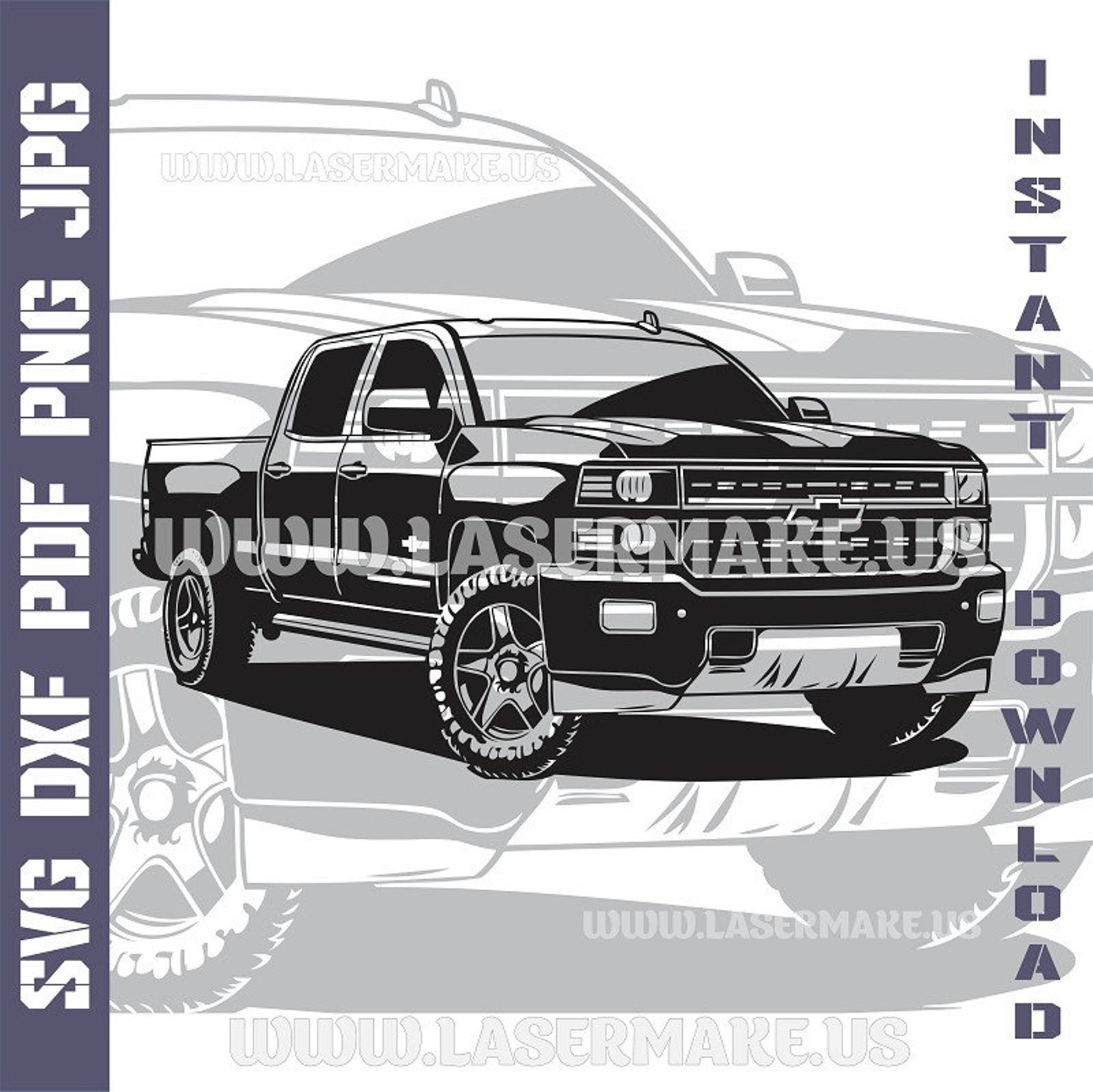 Chevrolet Silverado SVG File | Cut File for Cricut | Printable Png| SVG ...