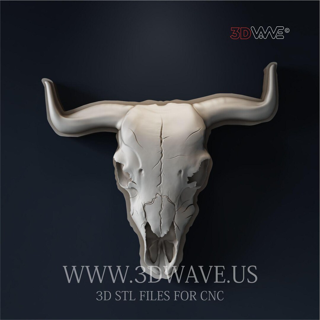 Cow Skull 3D STL File: CNC Carving Template (digital Download) - Etsy
