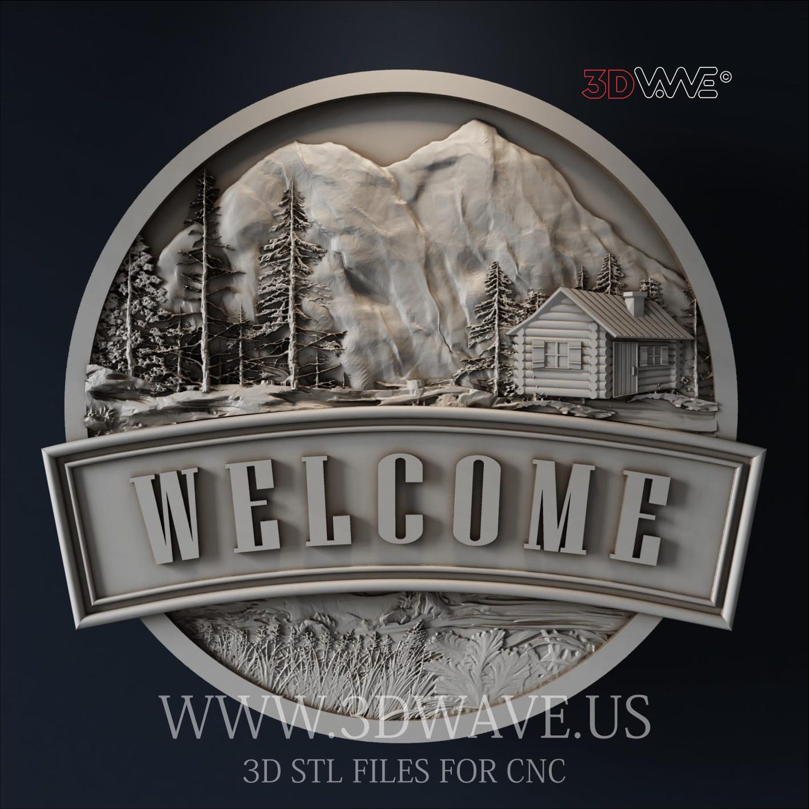 3D Cabin Welcome Sign STL 3d Stl File: CNC Carving Template, Wall Art ...