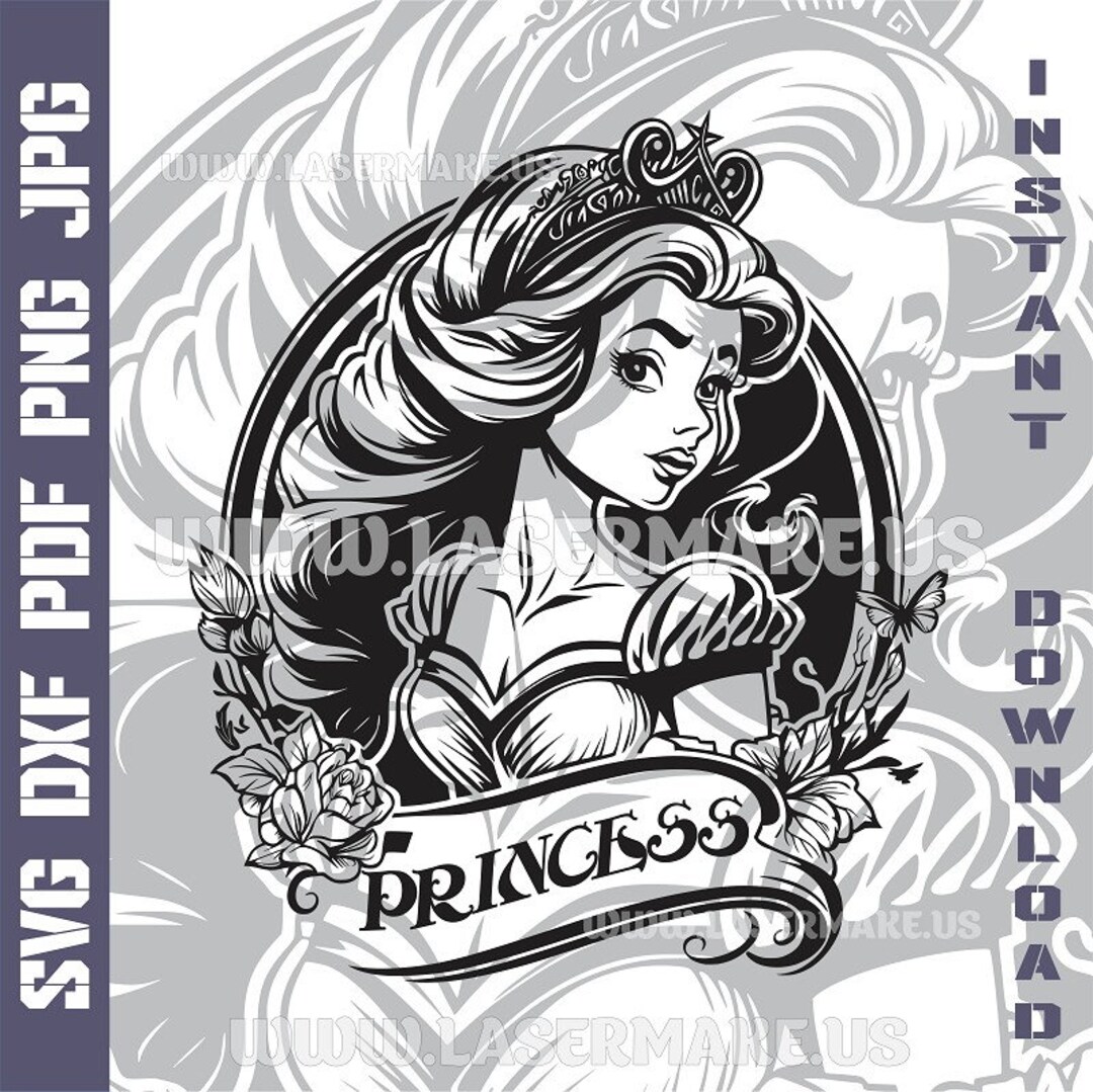 Princess SVG File | Cut File for Cricut | Printable Png| SVG Dxf Cut ...