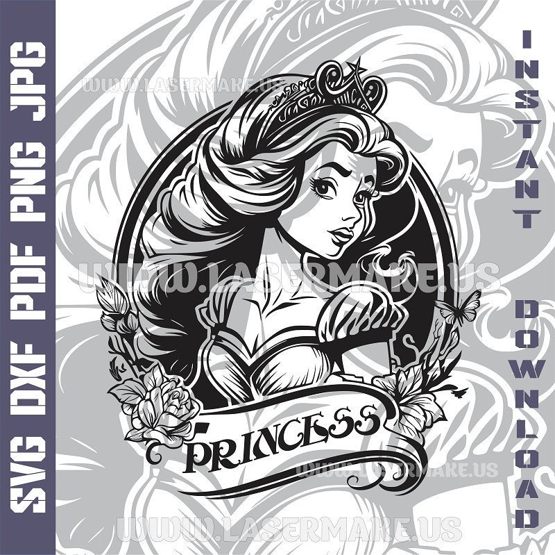 Princess SVG File Cut File for Cricut Printable Png SVG Dxf Cut Files ...