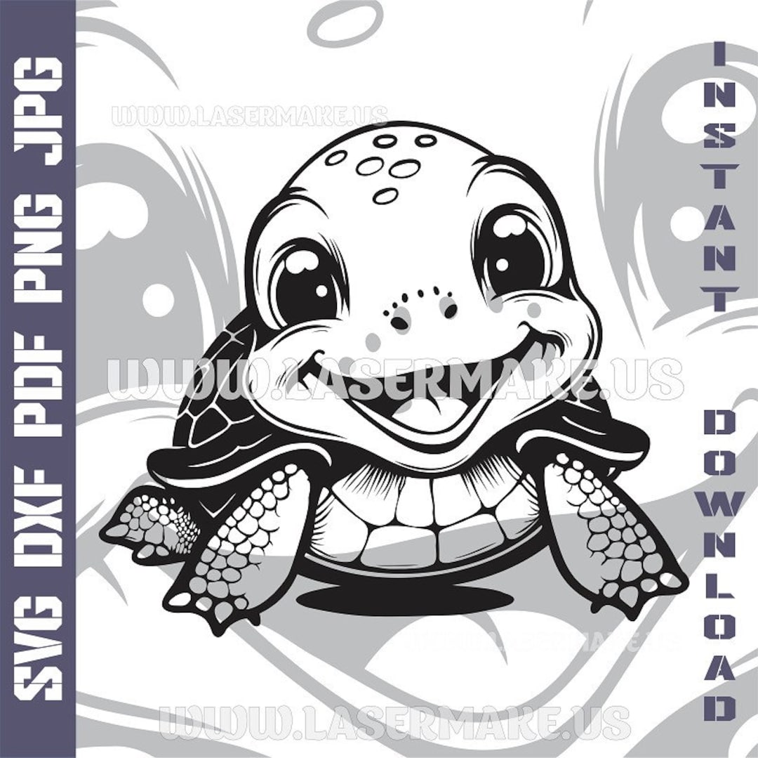 Funny Turtle SVG File | Cut File for Cricut | Printable Png| SVG Dxf ...