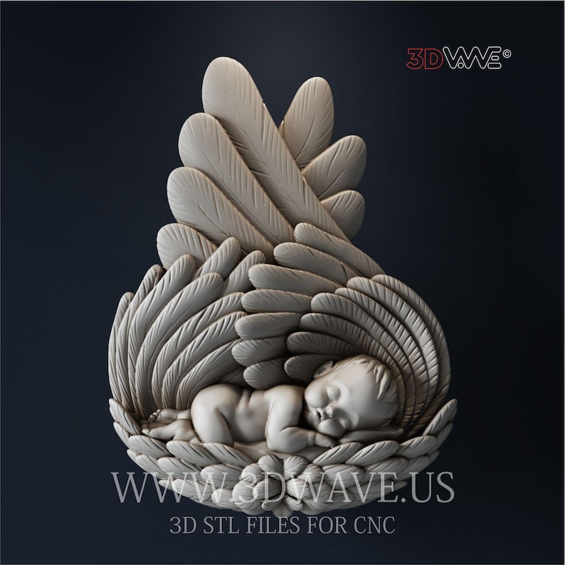 Baby Angel STL File – 3D CNC Carving Template (digital Download) - Etsy