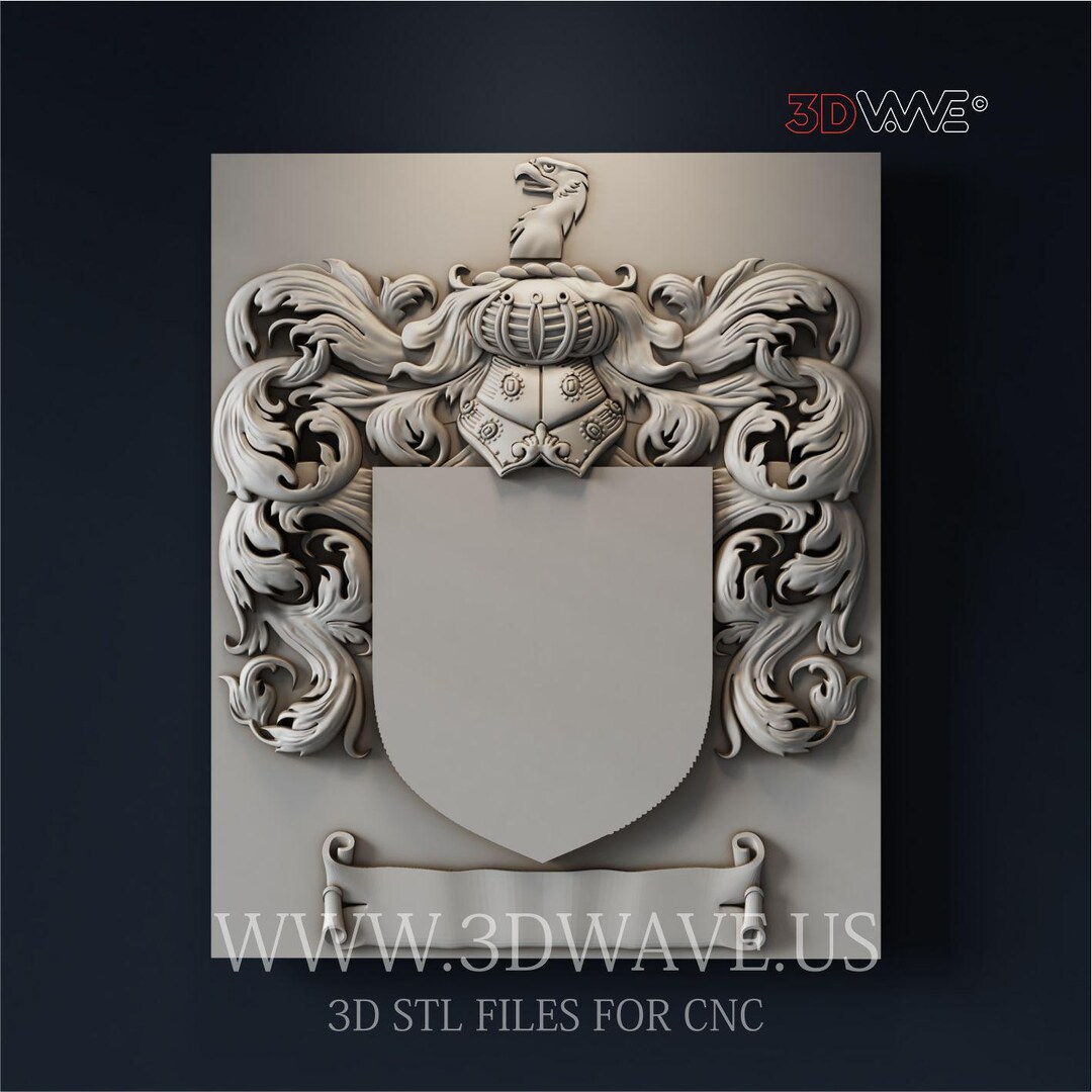 3D STL File: Family Crest Digital Pattern | CNC Carving Template ...