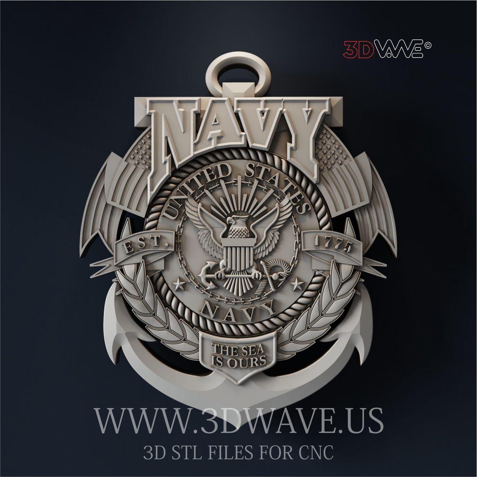 US Navy Badge STL File: CNC Carving Template (digital Files) - Etsy