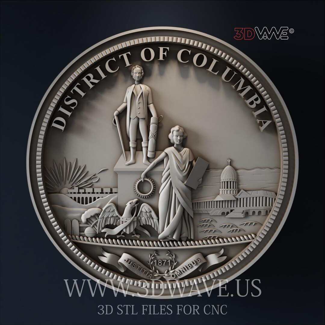 3D Columbia State Seal STL 3d Stl File: CNC Carving Template, Wall Art ...