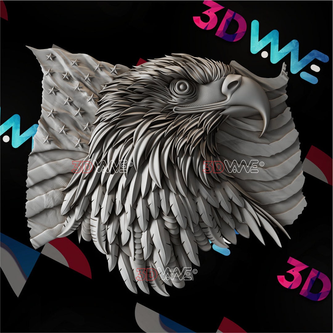 American Eagle | Patriotic | 3d Model | STL | CNC Files | Wall Decor ...