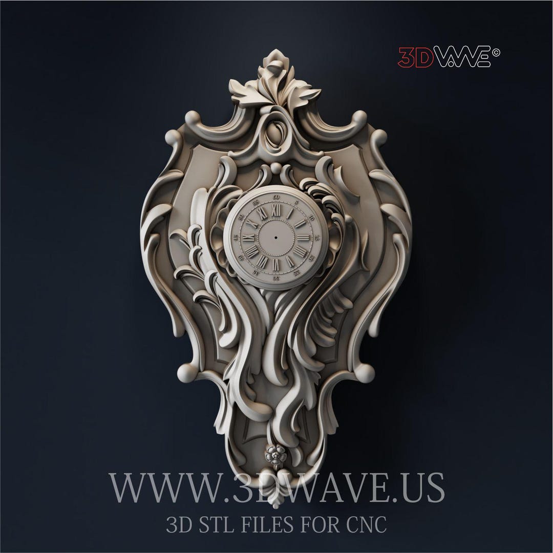 3D Wall Clock STL File: CNC Carving Template (digital Download) - Etsy