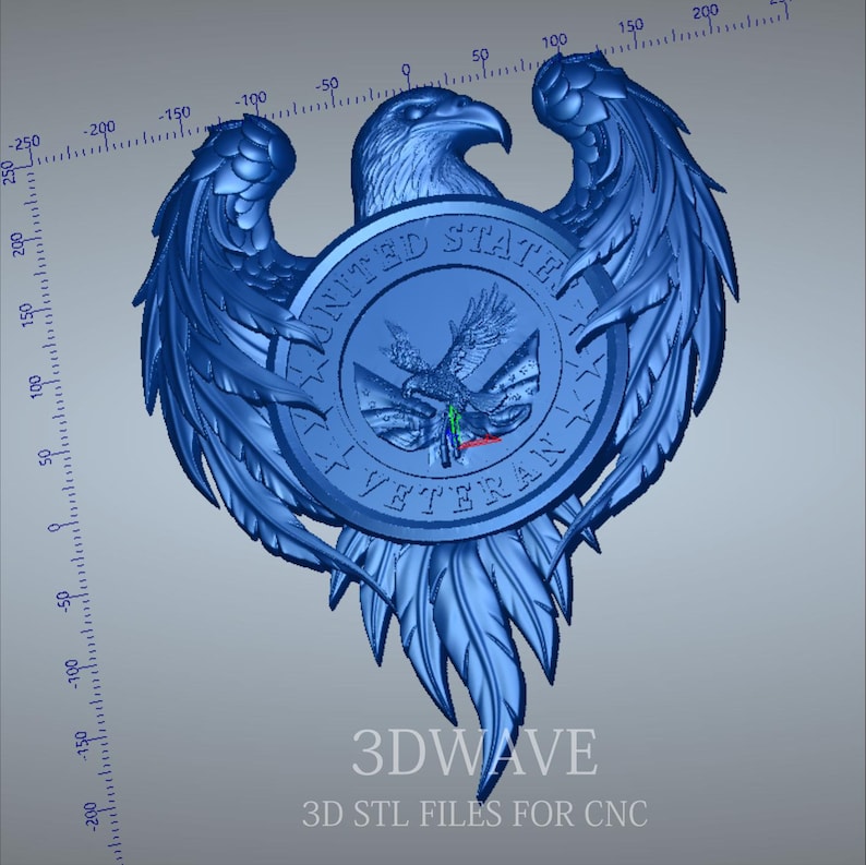 US Veteran Eagle Plaque STL | 3D Model for CNC, Military Emblem With ...