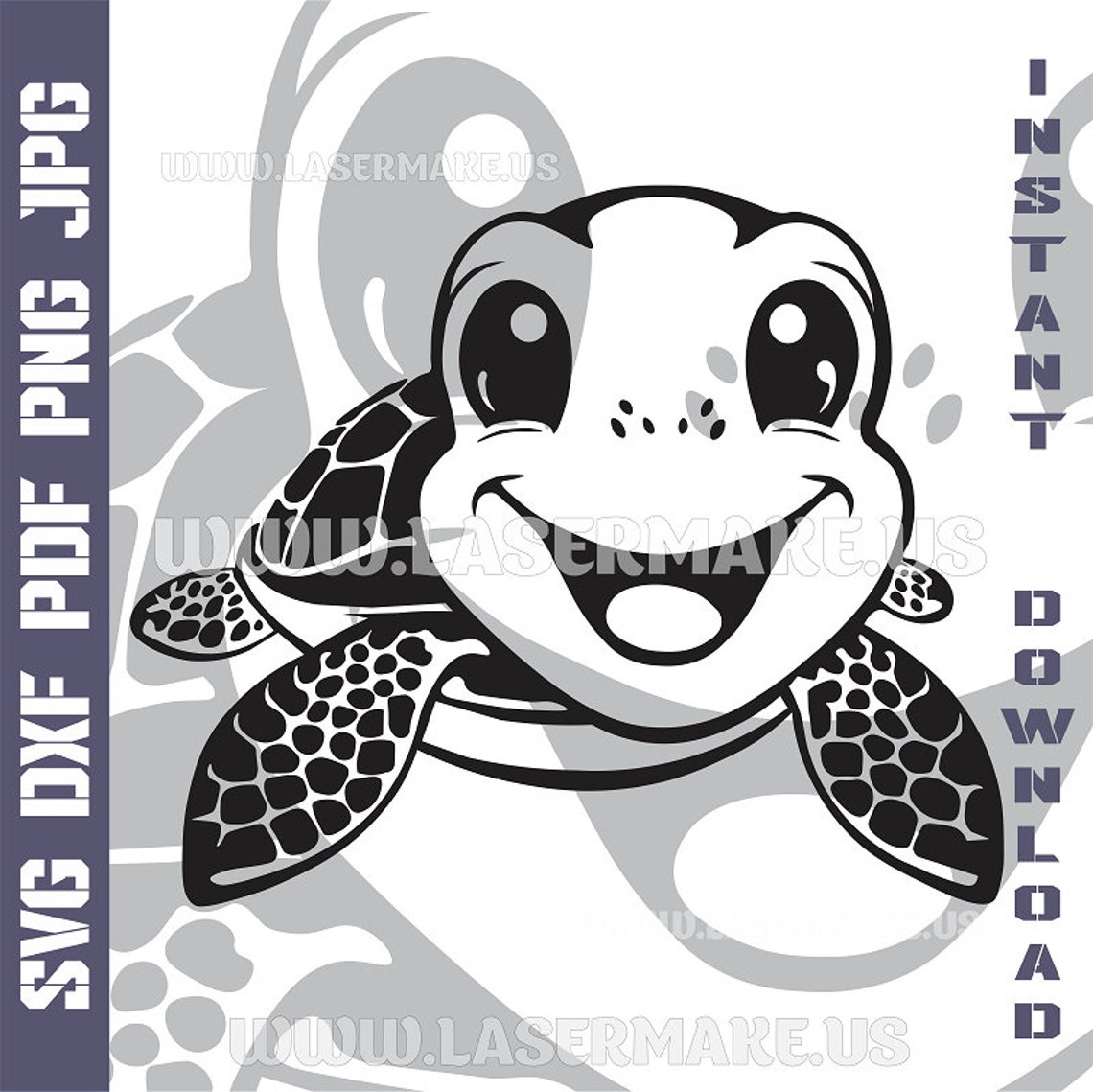 Turtle SVG File | Cut File for Cricut | Printable Png| SVG Dxf Cut ...