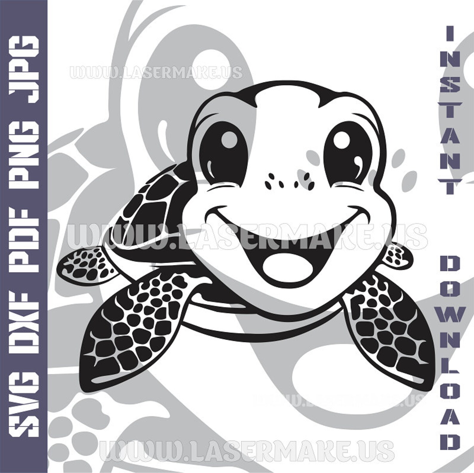 Turtle SVG File | Cut File for Cricut | Printable Png| SVG Dxf Cut ...
