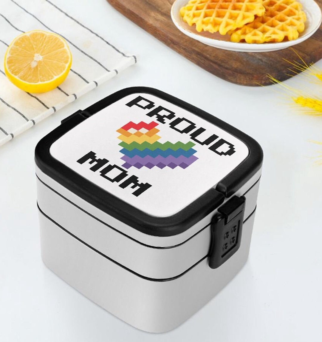Double-layer Custom proud Mom Pixelated LGBTQ Friendly Mom Ally Lunch ...