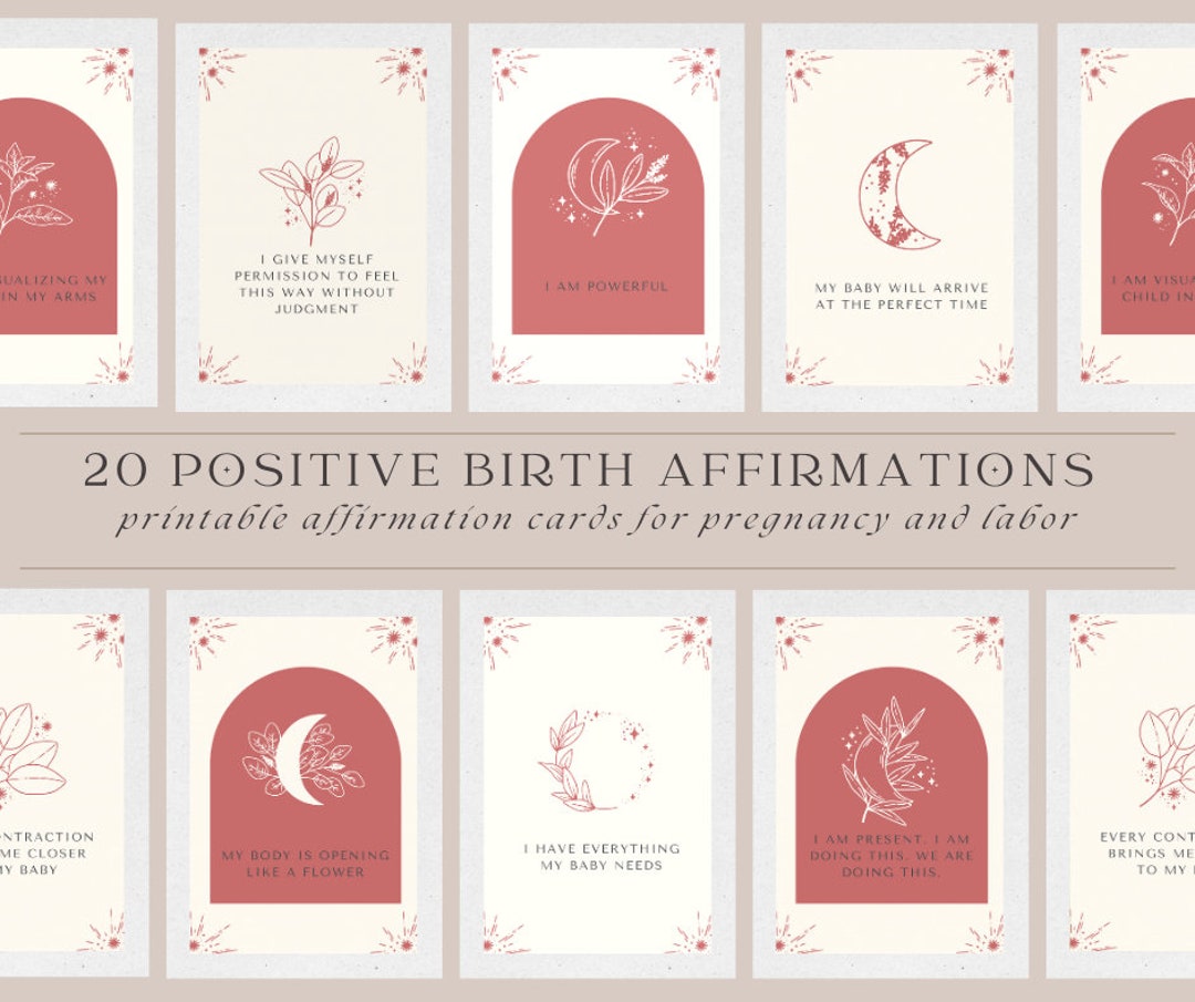Birth Affirmation Cards Affirmations Printable Cards - Etsy