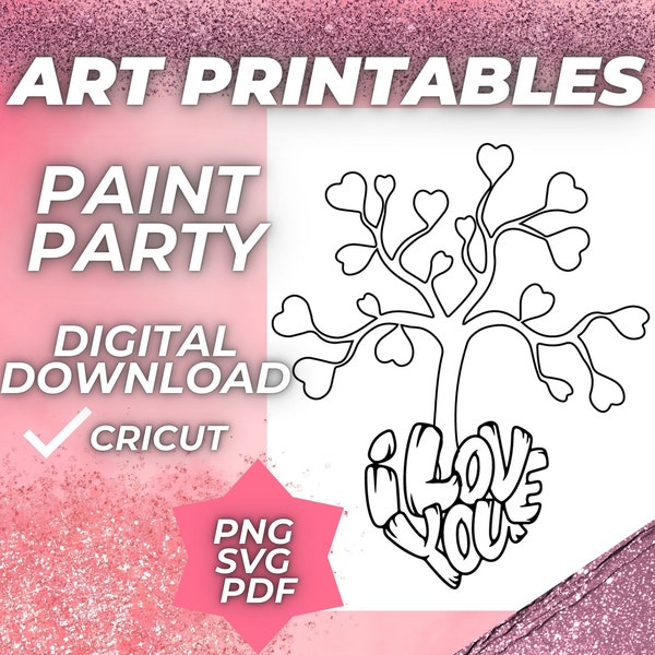 Valentines Sip and Paint Svg - Etsy