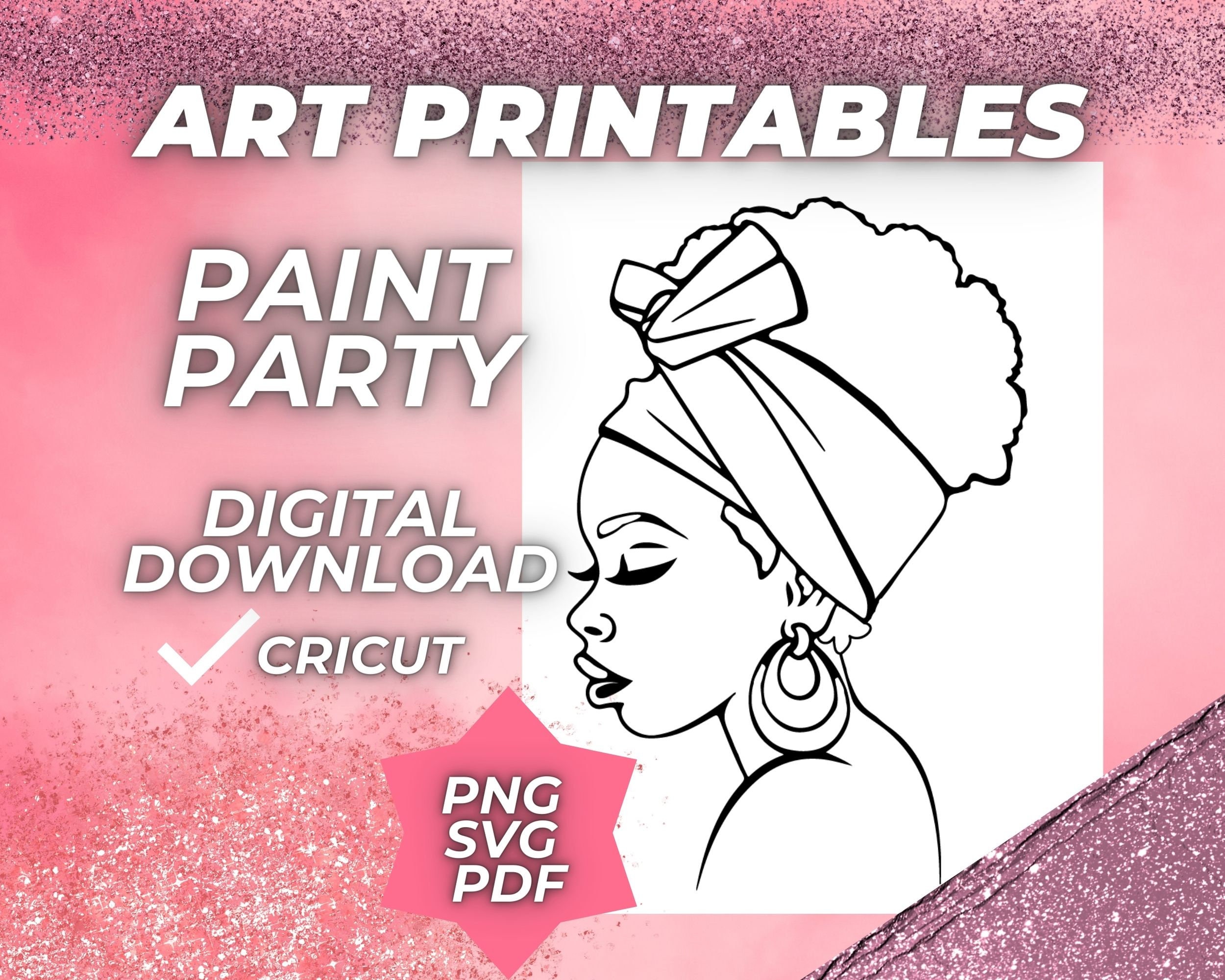 Paint and Sip Diy Paint Kits Pre Drawn Outline Canvas Adult Painting ...