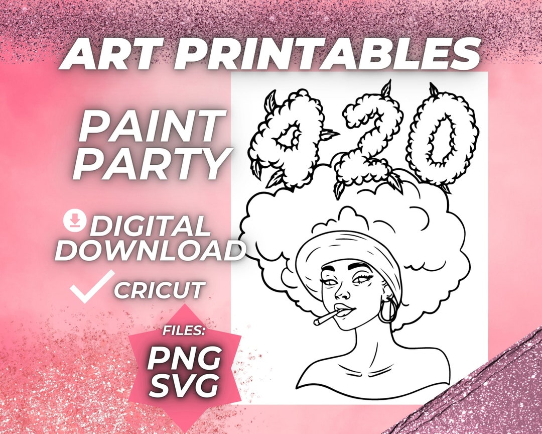 420 Lips Puff Puff Paint Night Paint Party Kit paint and Sip Diy Paint ...