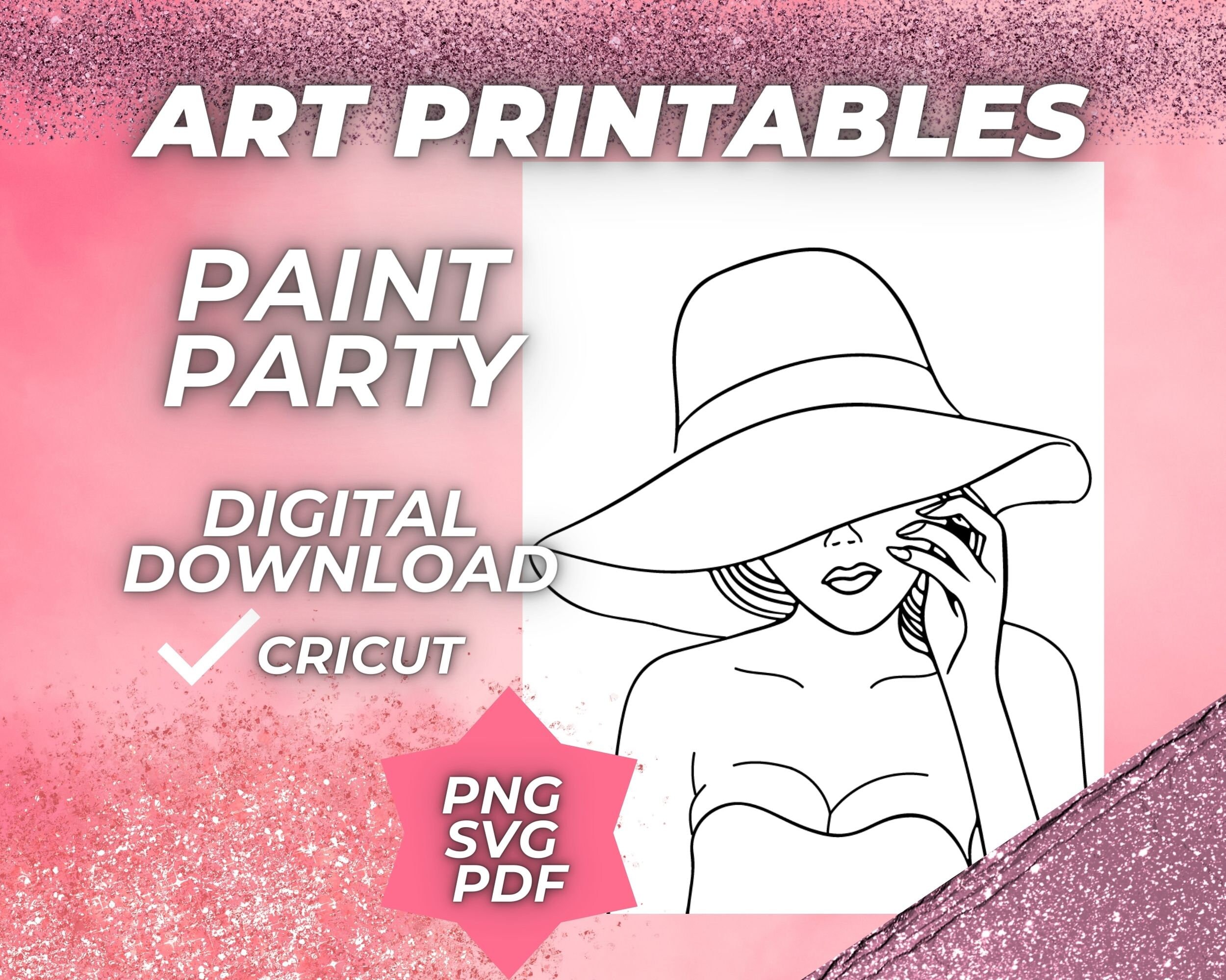 Afro Woman Svg Diy Paint Party-paint and Sip-sip and Paint Outline Svg ...