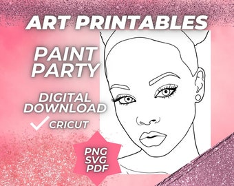 Christian Printables Paint and Sip Diy Paint Kits Pre Drawn Outline ...
