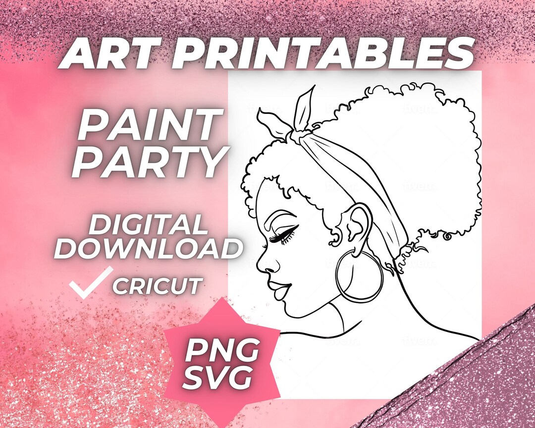 Ladies Night Paint Party Kit Pre Drawn LADIES Sip N Paint Woman ...