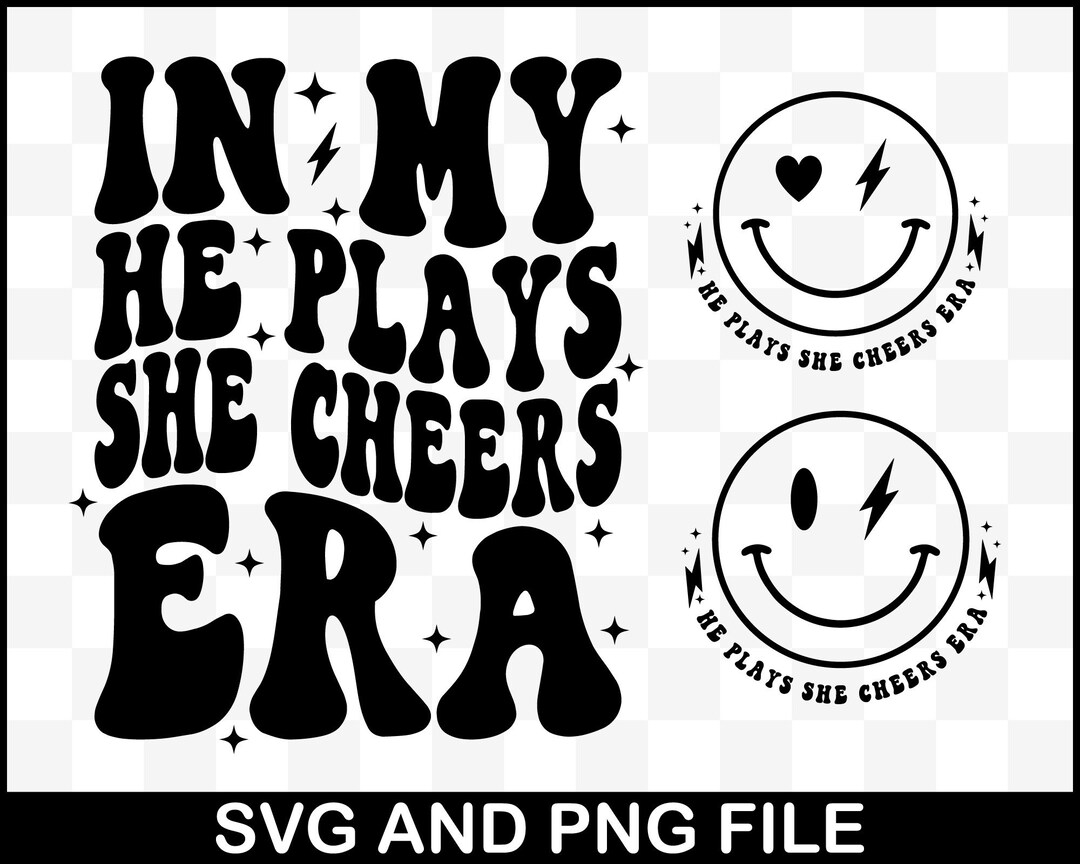 In My He Plays She Cheers Era, Cheer Mom Svg, Cheer Svg, Football Mom ...