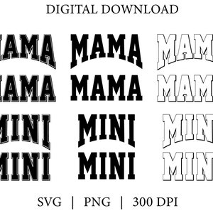 Mama Varsity Svg, Mama Varsity Curved Svg, Mama Varsity Letter Png ...