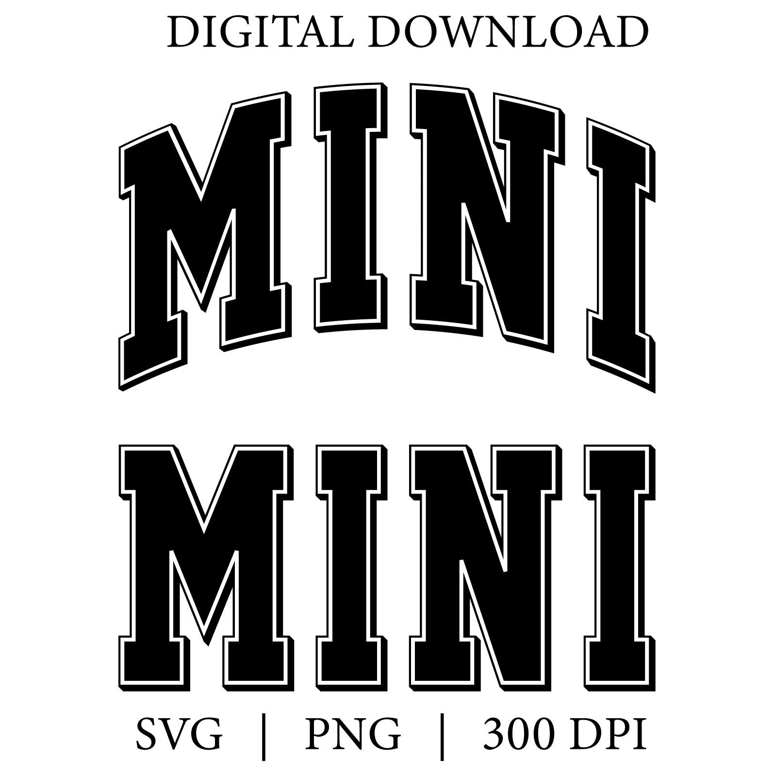 Mama and Mini Varsity Arched Bundle Svg, Png, Mama Svg, Mini Svg, Mama ...