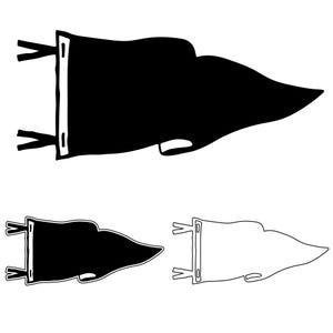 Pennant Flag Outline Shape Triangle SVG Cut File Vector PDF PNG Sports ...