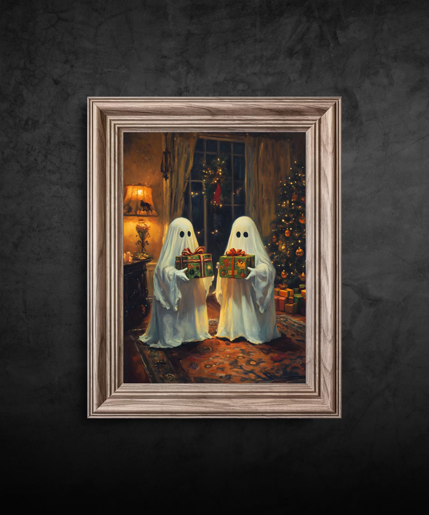 Christmas Ghosts Printable Halloween Wall Art | Dark Moody Halloween ...