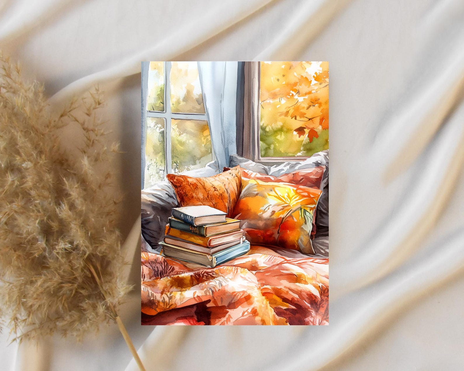 Fall Reading Nook Printable Pages Cozy Autumn Wall Art Fall Scrapbook ...