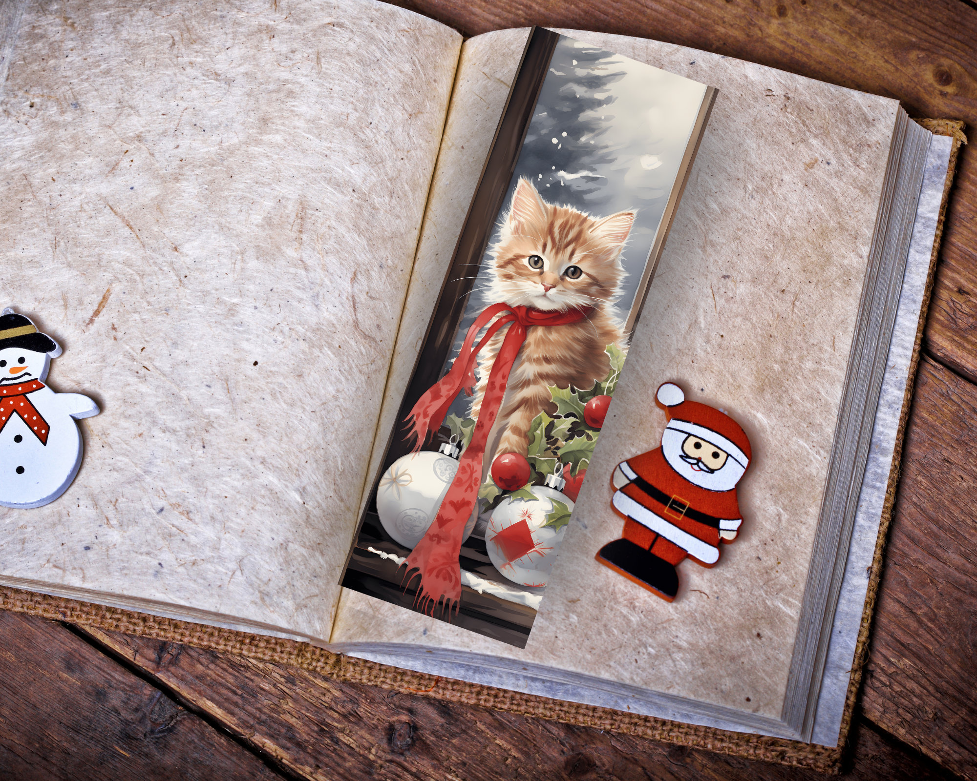 Country Christmas Printable Bookmarks PNG Bundle | Rustic Christmas ...