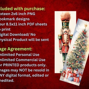 Christmas Printable Bookmarks PNG Bundle | Beautiful Bookmark | Red ...