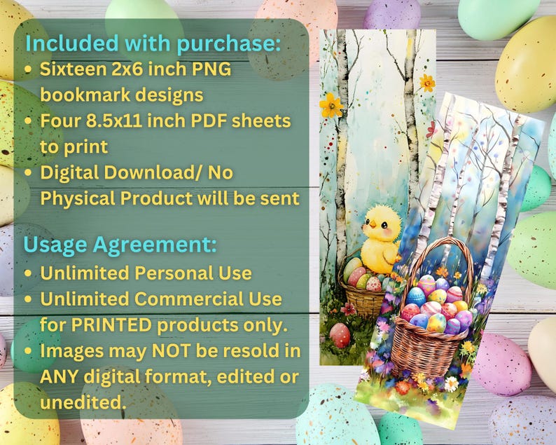 Whimsical Easter Printable Bookmarks PNG Bundle | Easter Bunny Academia ...