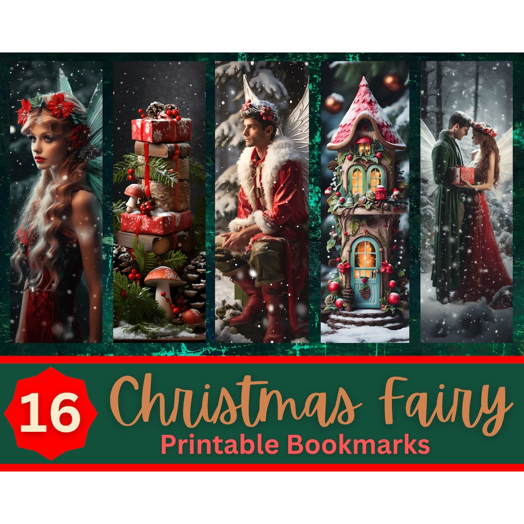 Christmas Fairy Printable Bookmarks PNG Bundle | Christmas Fairies ...