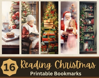 Christmas Printable Bookmarks Set of 4. Printable Christmas - Etsy