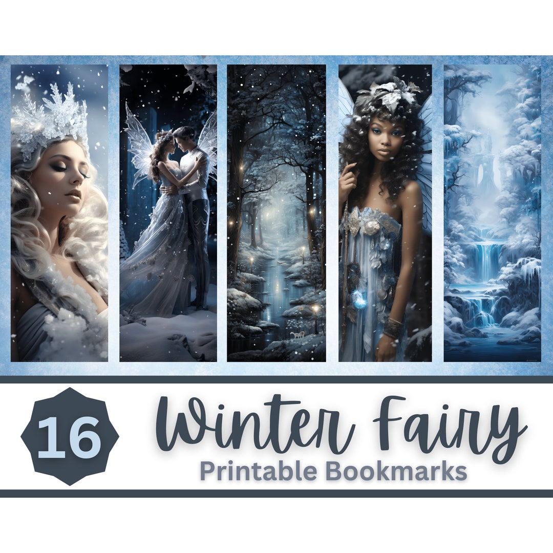 Winter Fairy Printable Bookmarks PNG Bundle | Fantasy Bookmark ...