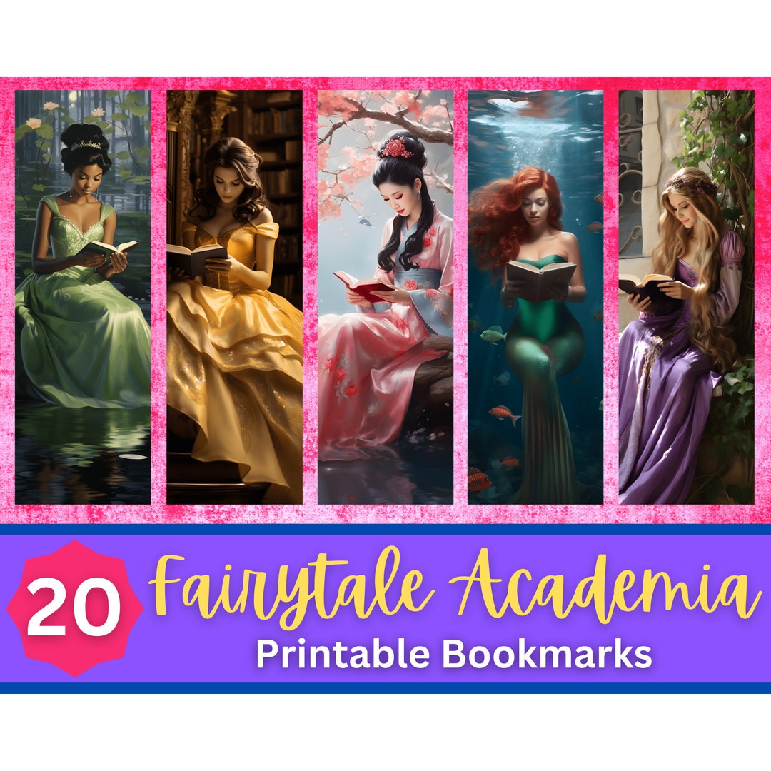 Reading Princess Printable Bookmarks Bundle | Fairytale Bookmark ...